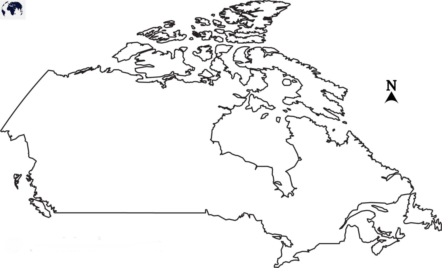 Printable Canada Blank Map with Outline, Transparent Map PDF
