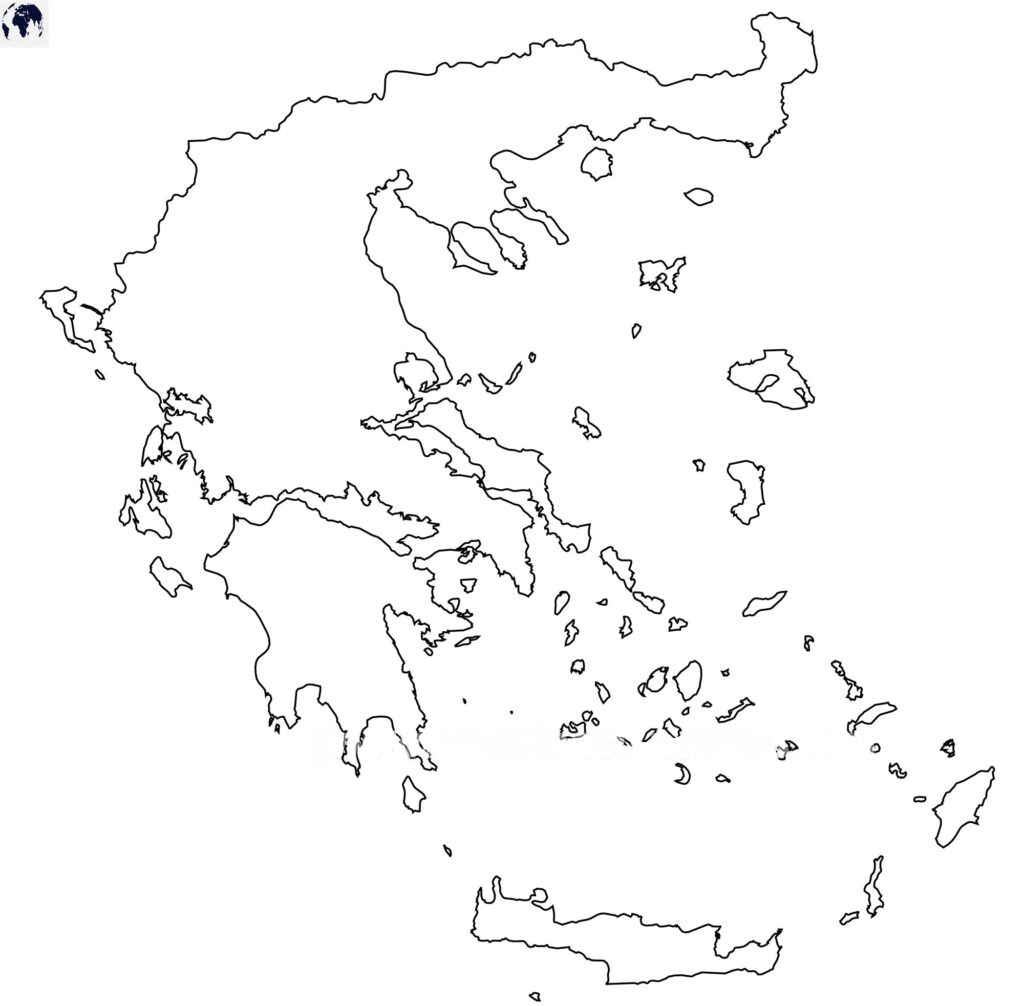 Printable Greece Blank Map with Outline, Transparent Map PDF