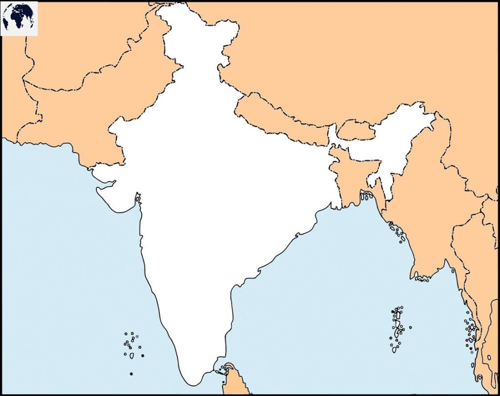 Printable Blank India Map with Outline, Transparent Map PDF