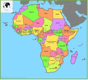 Free Labeled Map of Africa Continent with Countries & Capital - Blank ...