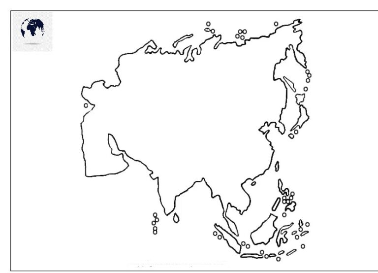 Printable Blank Asia Map – Outline, Transparent, PNG Map - Blank World Map
