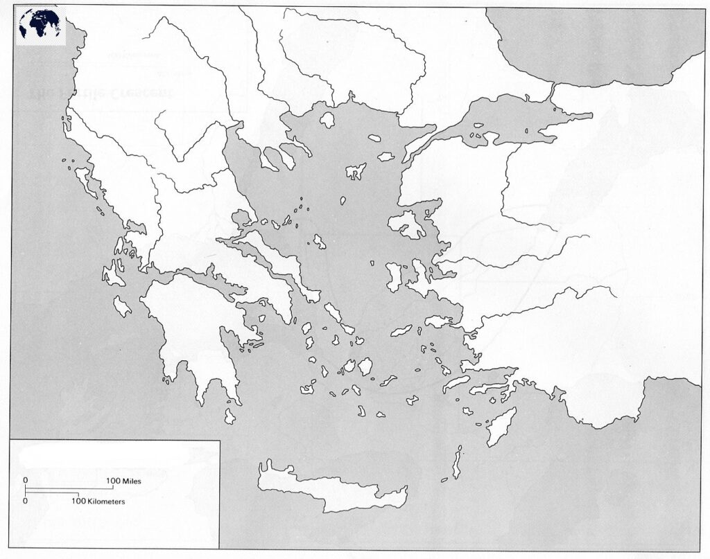 Printable Greece Blank Map with Outline, Transparent Map PDF