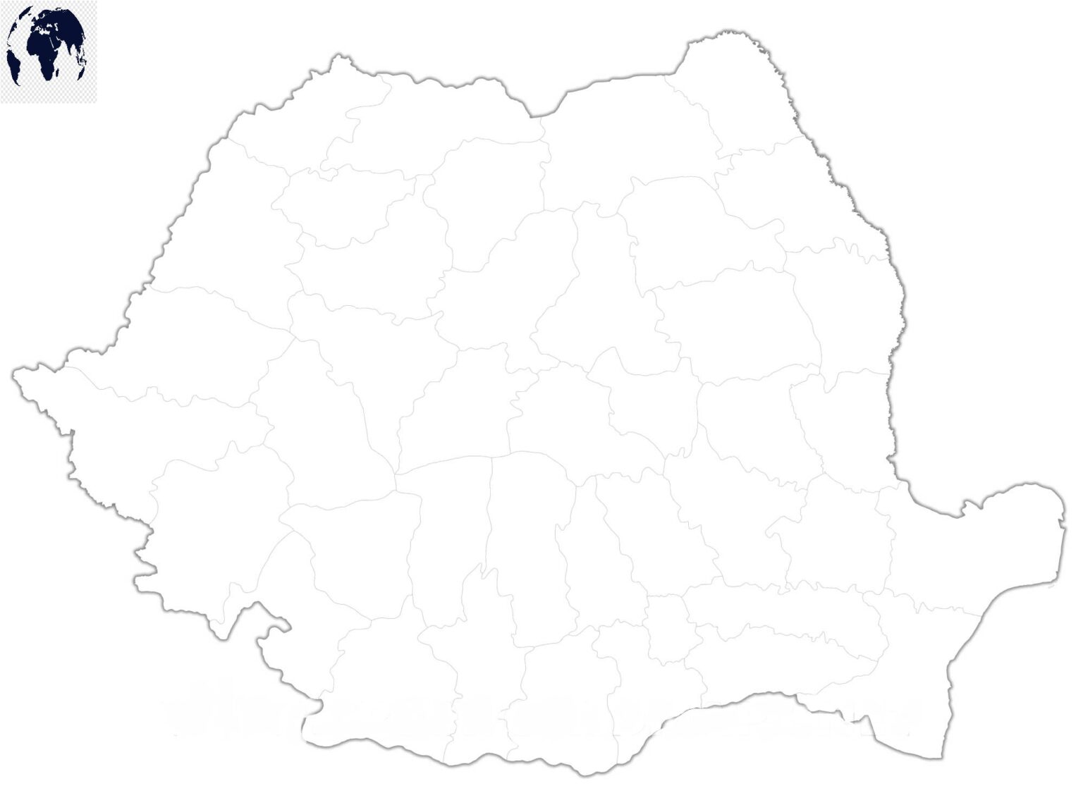 Printable Blank Romania Map with Outline Transparent Map PDF