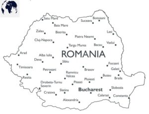 Printable Blank Romania Map with Outline Transparent Map PDF