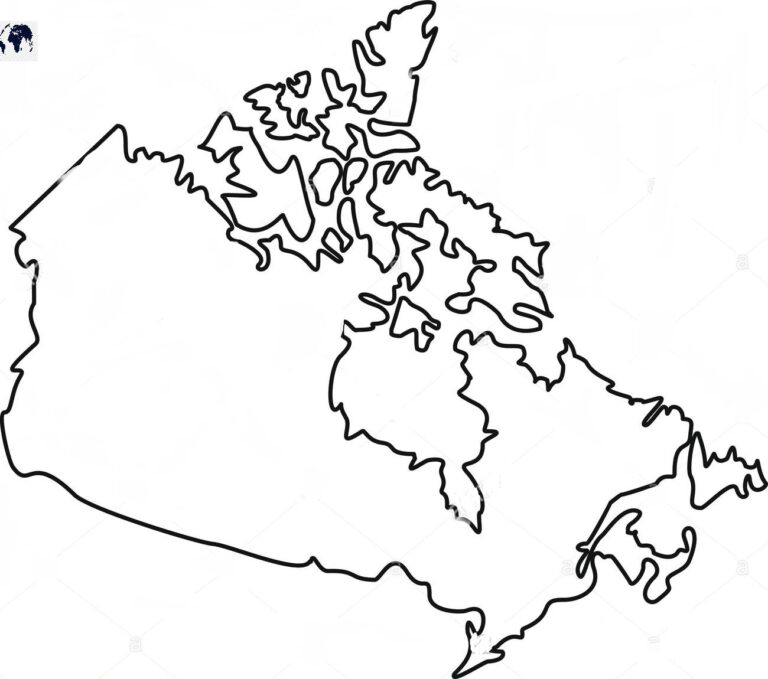 Printable Canada Blank Map with Outline, Transparent Map PDF