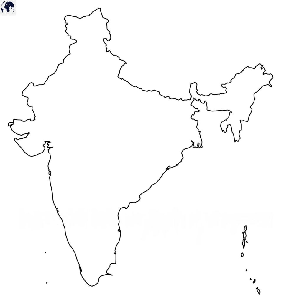 Printable Blank India Map with Outline, Transparent Map PDF