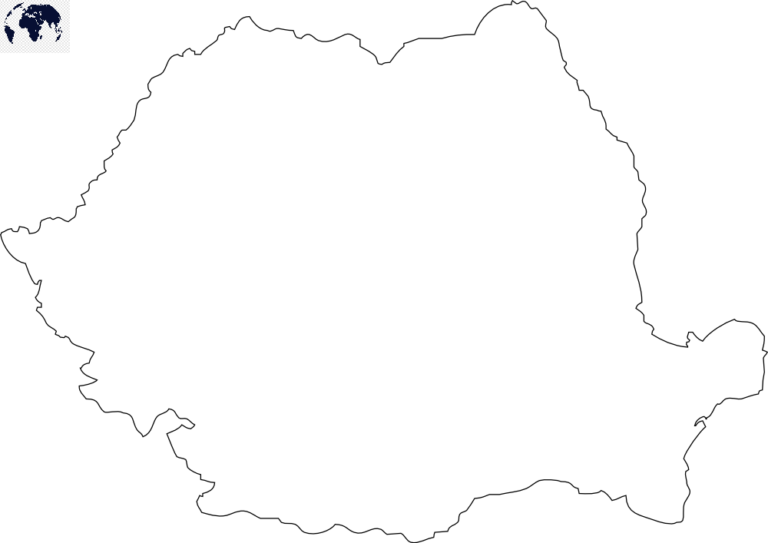 Printable Blank Romania Map with Outline Transparent Map PDF