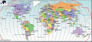 Free Printable World Time Zone Map with Countries in PDF - Blank World Map