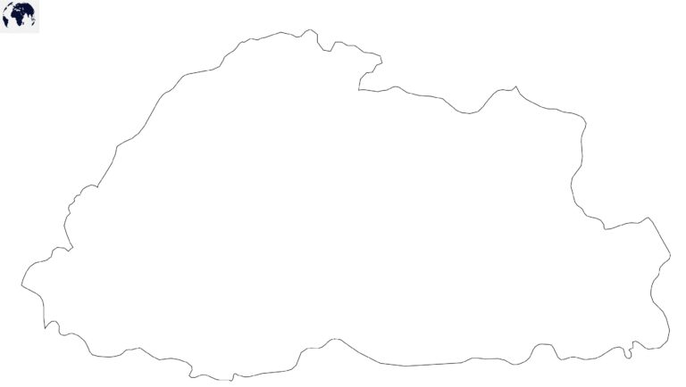 Printable Blank Bhutan Map with Outline, Transparent Map