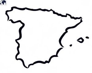 Printable Blank Spain Map with Outline, Transparent Map PDF