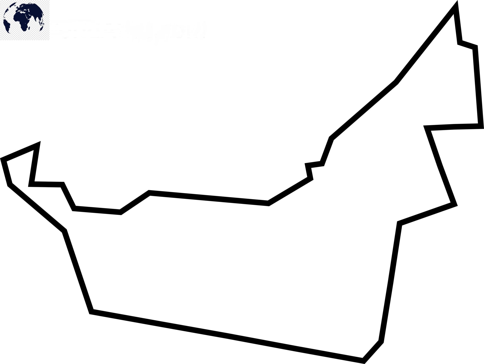 Printable Blank UAE Map with Outline, Transparent Map