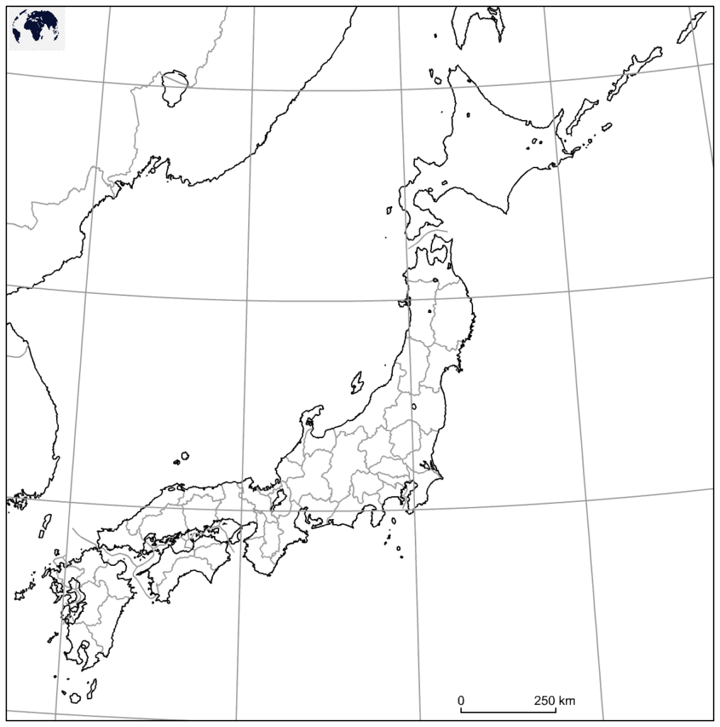 Printable Japan Blank Map with Outline, Transparent Map PDF