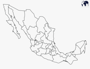 Printable Blank Mexico Map with Outline, Transparent PNG Map