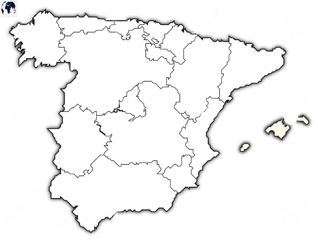 Printable Blank Spain Map with Outline, Transparent Map PDF
