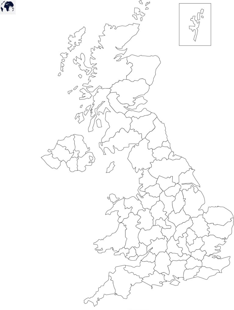 Printable Blank UK Map with Outline, Transparent PNG Map PDF
