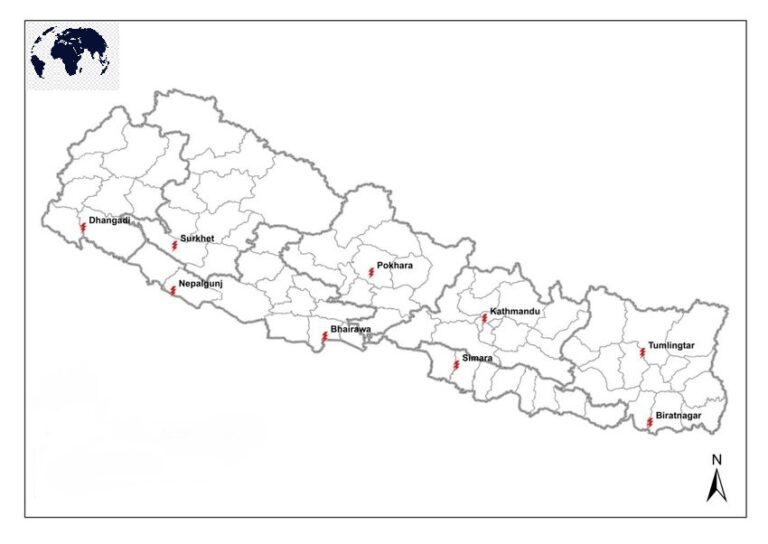 Map of Nepal for Practice Worksheet - Blank World Map