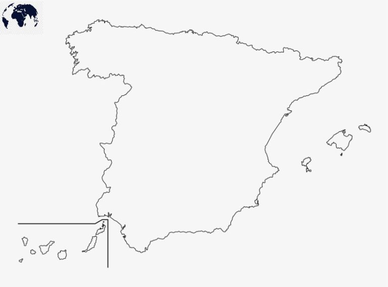 Printable Blank Spain Map with Outline, Transparent Map PDF