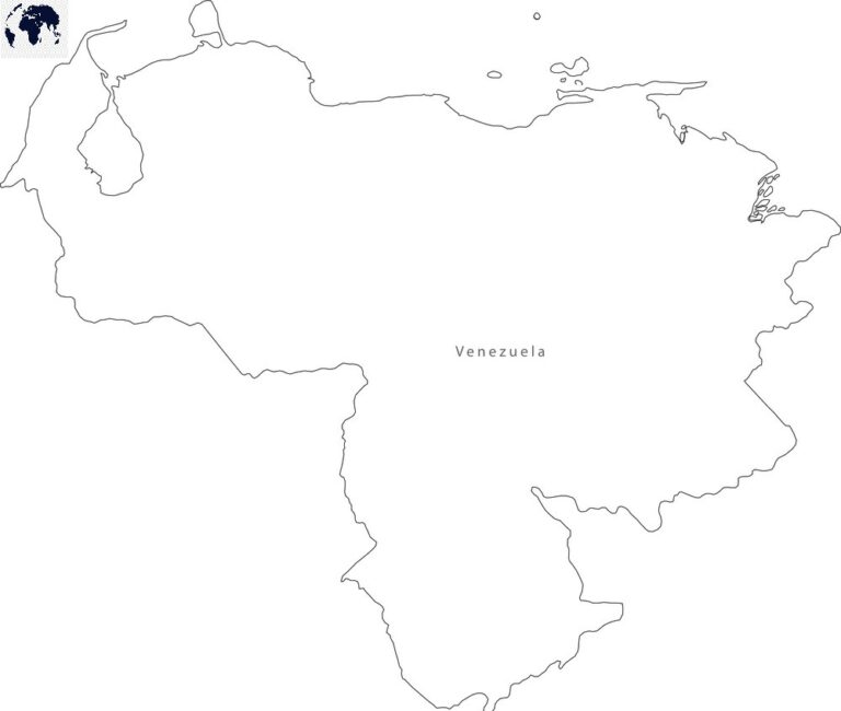 Printable Blank Venezuela Map with Outline, Transparent Map
