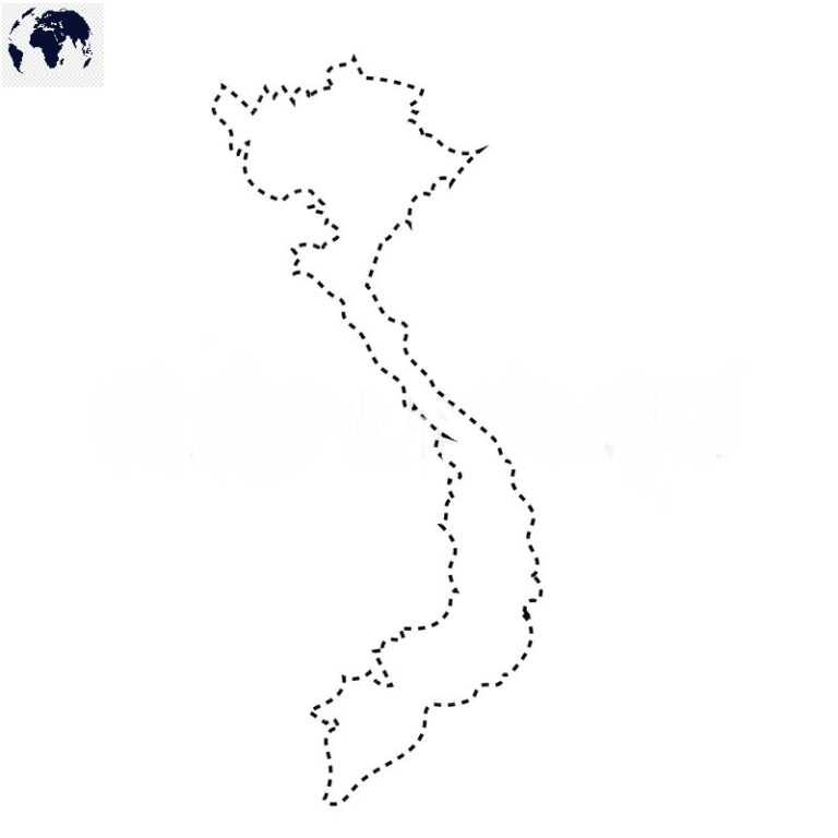 Printable Blank Vietnam Map with Outline Transparent PNG Map