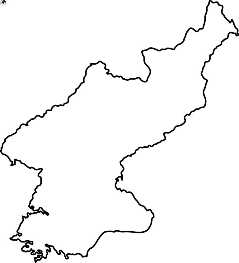 Printable Blank North Korea Map with Outline Transparent Map