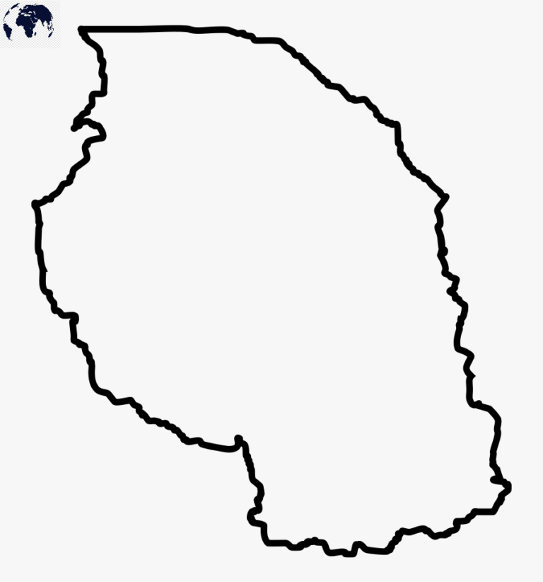 Printable Blank Tanzania Map with Outline, Transparent Map