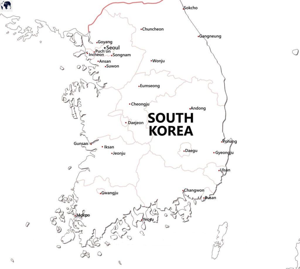 South Korea Blank Map - Blank World Map