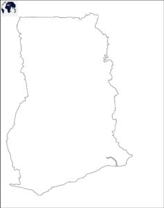 Printable Blank Ghana Map with Outline, Transparent Map