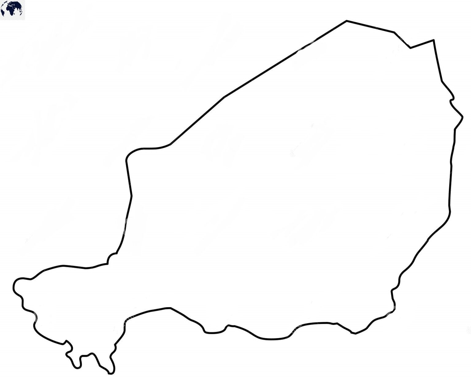 Printable Blank Niger Map with Outline, Transparent Map
