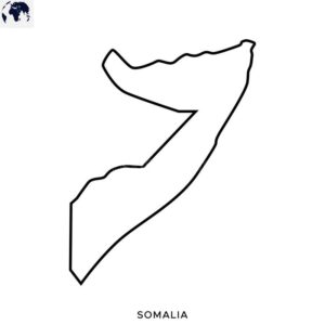 Printable Blank Somalia Map with Outline, Transparent Map