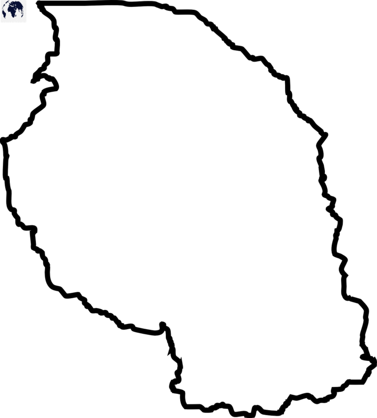Printable Blank Tanzania Map with Outline, Transparent Map