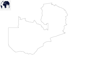 Printable Blank Zambia Map with Outline, Transparent Map