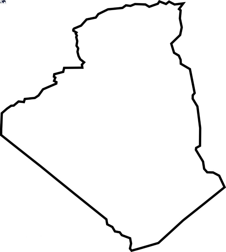 Printable Blank Algeria Map with Outline, Transparent Map