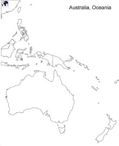 Printable Blank Oceania Map – Outline, Transparent, PNG Map