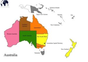 Free Labeled Oceania Map with Countries & Capital - PDF