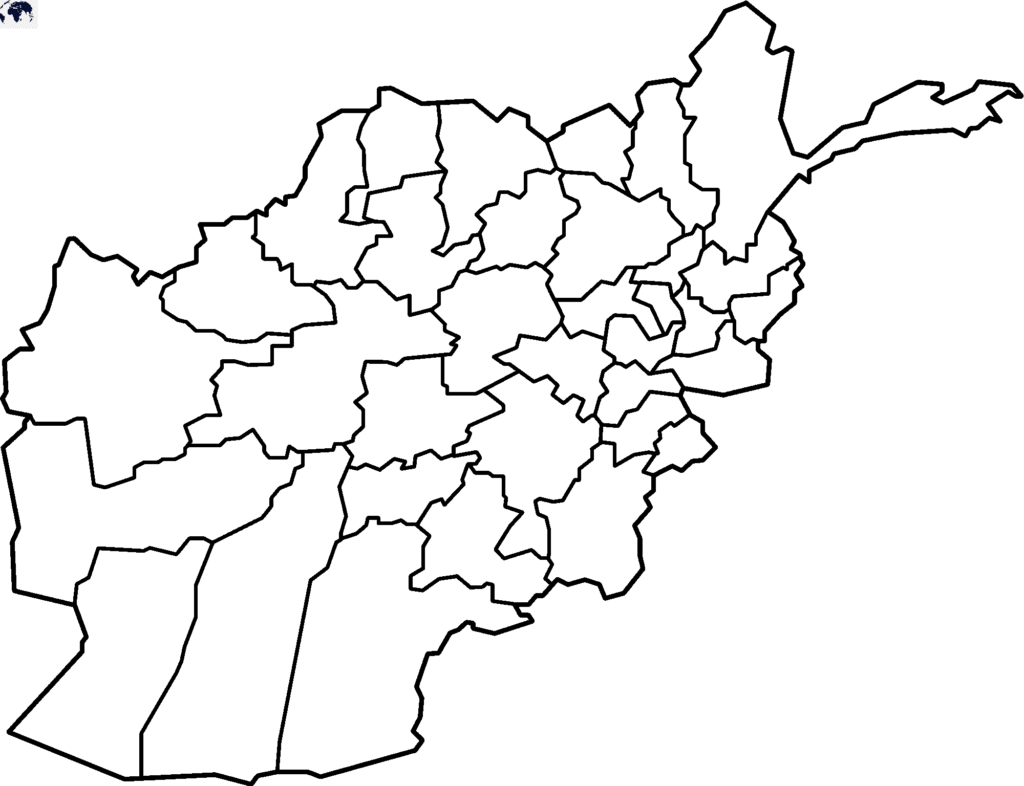 Printable Blank Afghanistan Map with Outline, Transparent Map