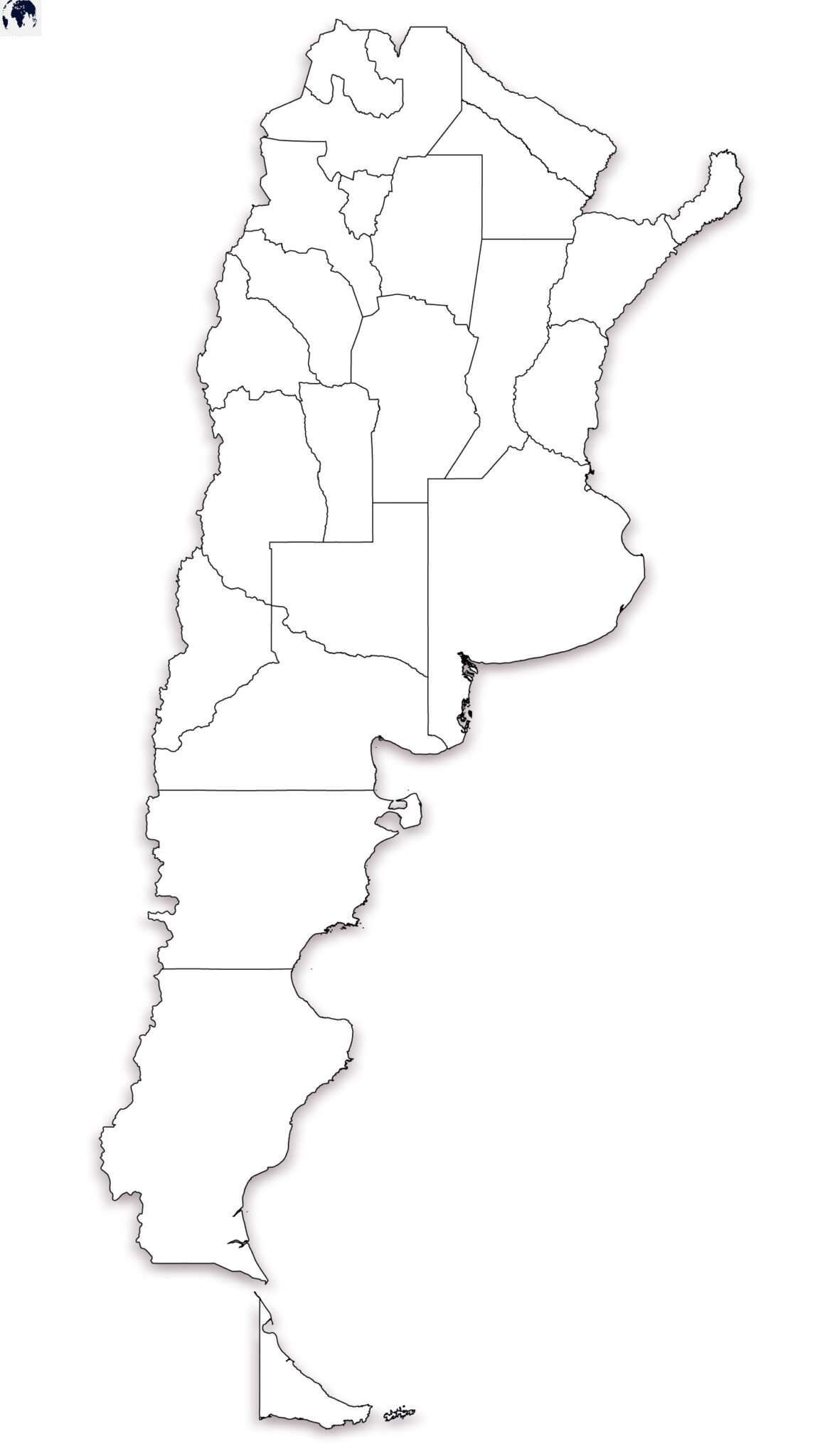 Printable Blank Argentina Map with Outline, Transparent Map