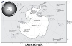Printable Map of Antarctica Political with Countries