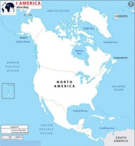 Printable Labeled Map of North America Political with Countries