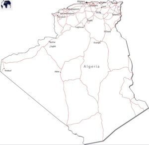 Printable Blank Algeria Map with Outline, Transparent Map