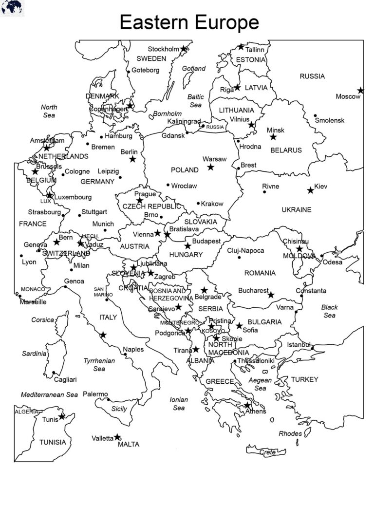 Printable Blank Europe Map With Outline, Transparent PNG Map