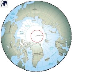 Printable World Map with North Pole in PDF - Blank World Map