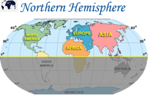 Printable World Map with Hemispheres in PDF Template
