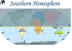 Printable World Map with Hemispheres in PDF Template