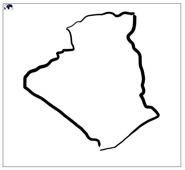 Printable Blank Algeria Map with Outline, Transparent Map