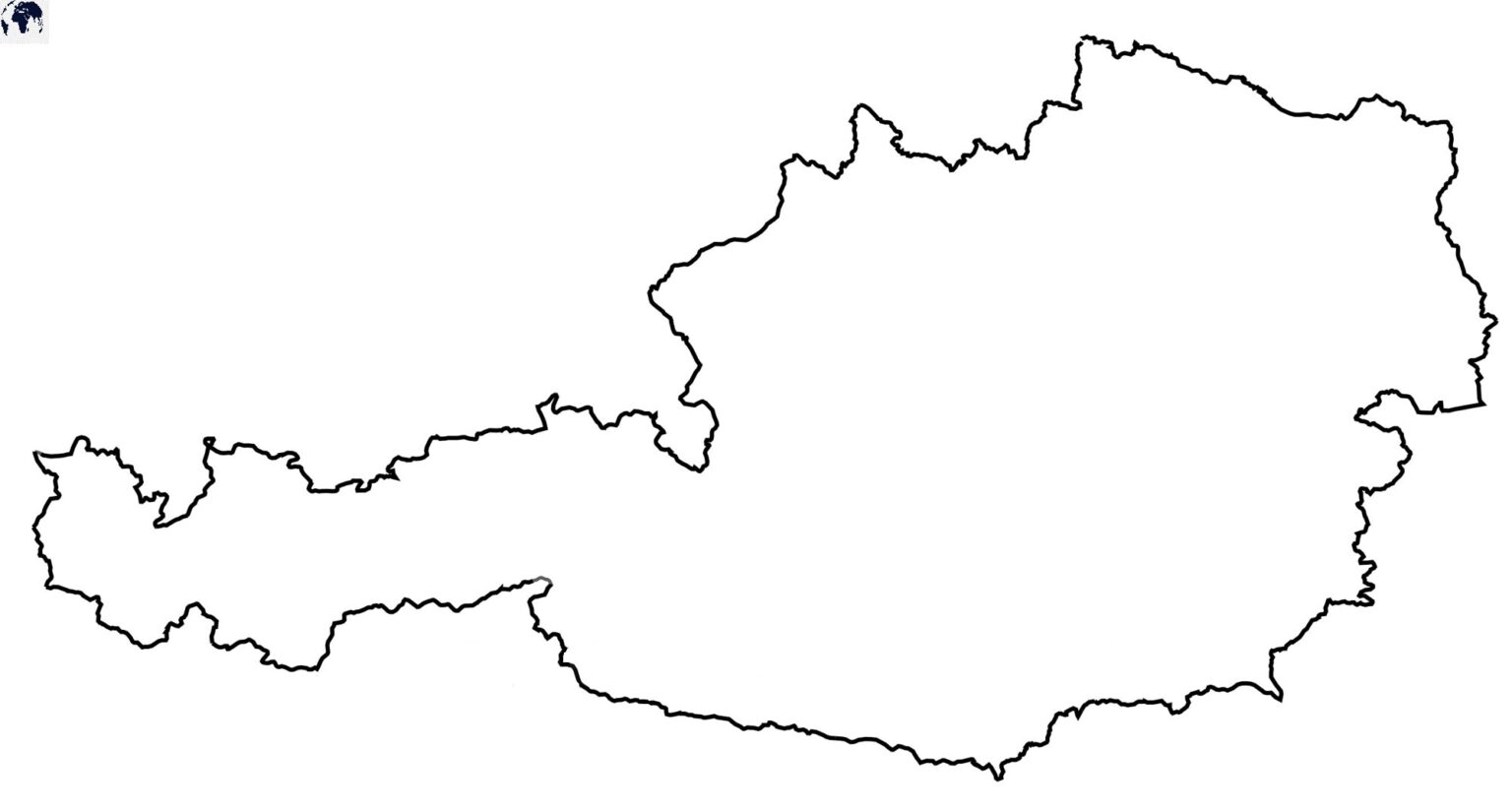 Printable Blank Austria Map with Outline, Transparent Map