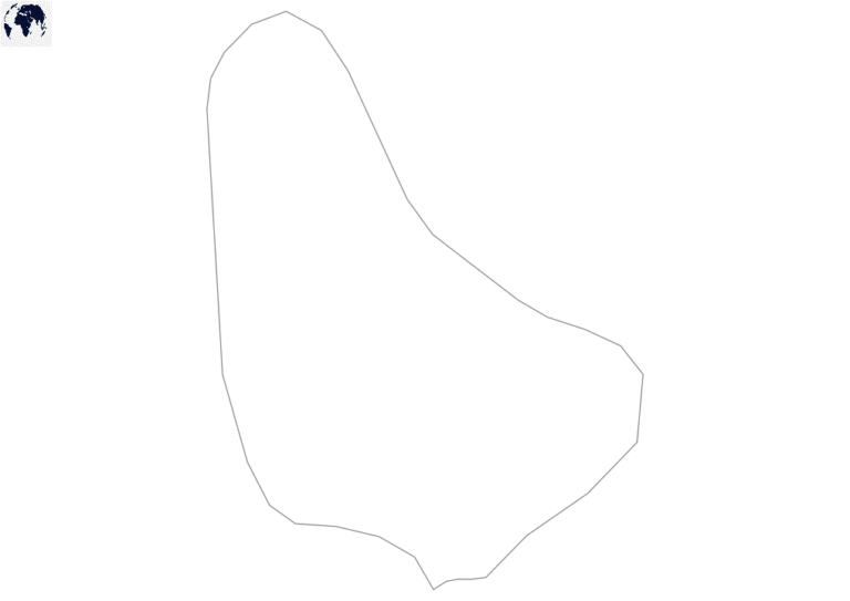 Printable Blank Barbados Map with Outline, Transparent Map