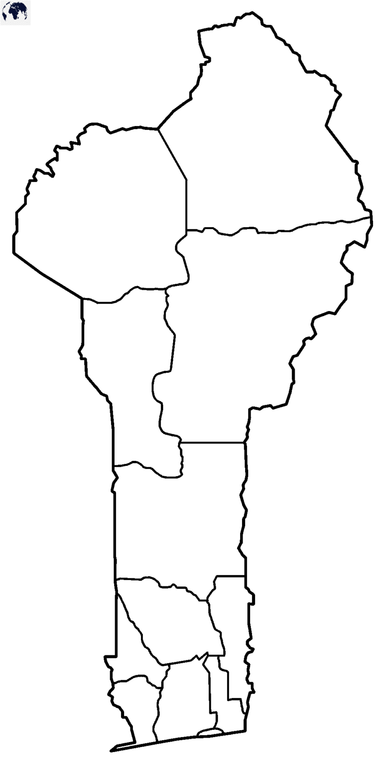 Printable Blank Benin Map with Outline, Transparent Map