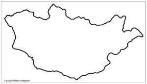 Printable Blank Mongolia Map with Outline, Transparent
