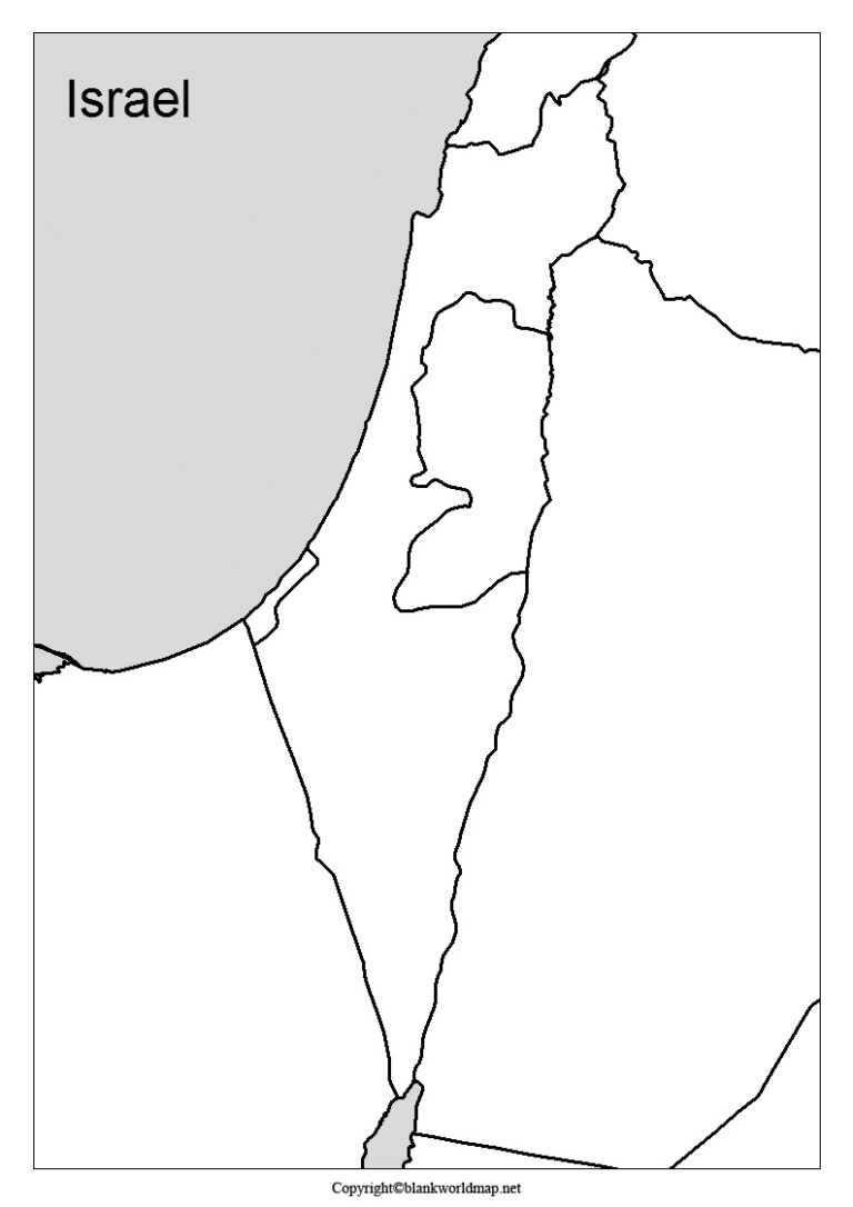 Printable Blank Palestine State Map with Outline Map
