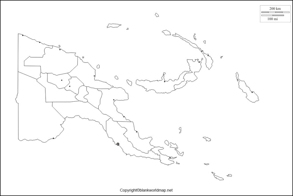 Outline Papua New Guinea Map - Blank World Map